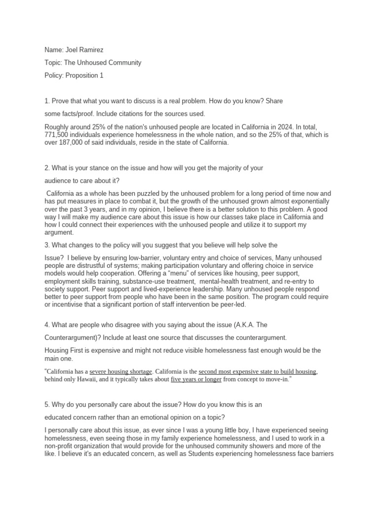 Persuasive Topic Selection Worksheet | PDF | Homelessness | Social ...