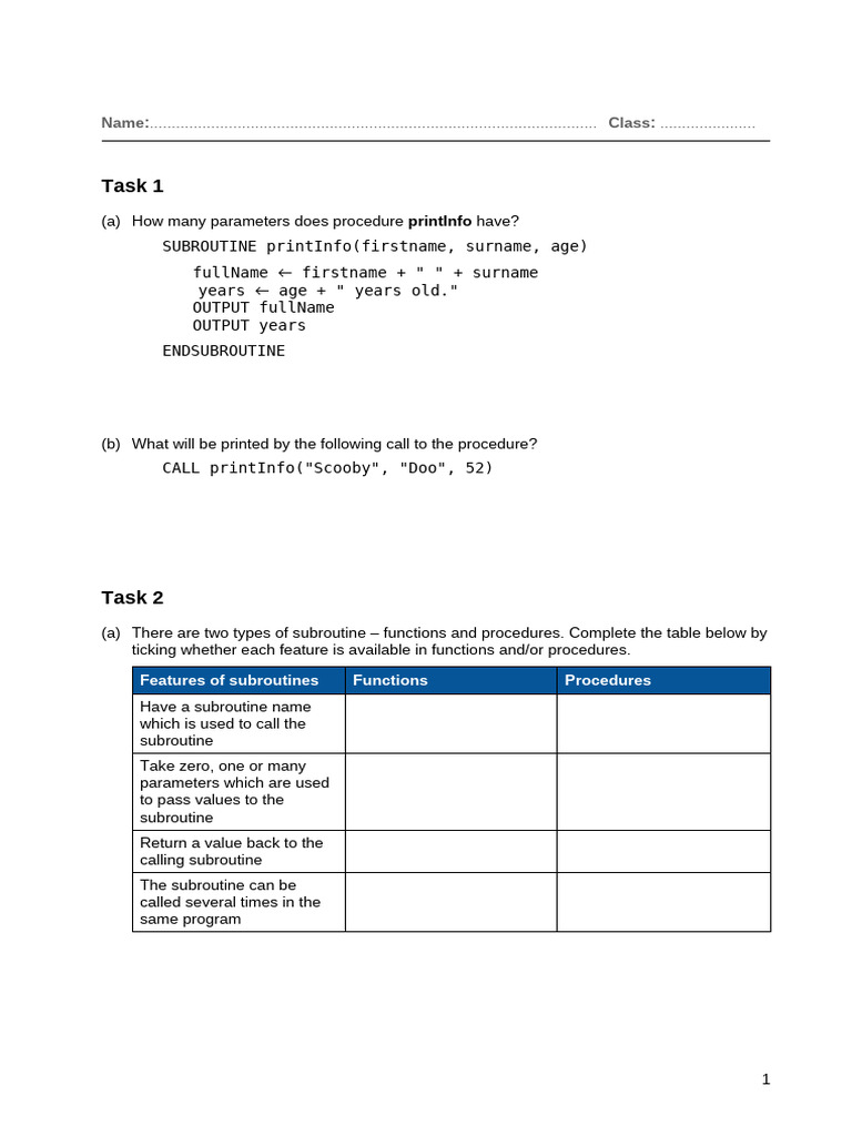 8.1 Worksheet 5 LOS LAS LOS LAS LOS LAS LO | PDF | Parameter (Computer ...