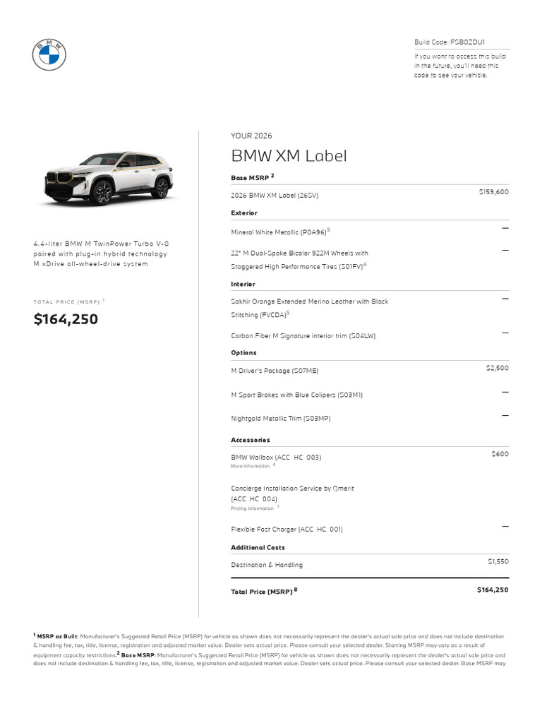 Build Your Own Car_ Luxury Car Customizer by BMW USA XM | PDF | Airbag ...