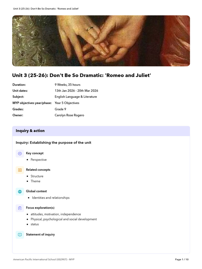 Unit 3-25-26 Dont Be So Dramatic Romeo and Juliet z2rSzxfqB | PDF ...