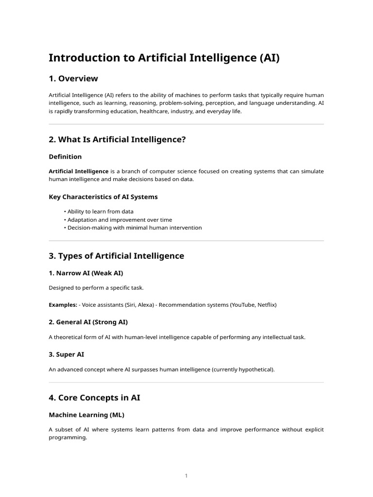 Introduction to Artificial Intelligence – Concepts, Applications, And ...