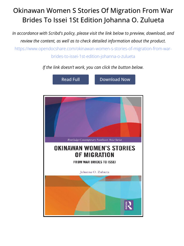 Okinawan Women s Stories of Migration From War Brides to Issei 1st ...