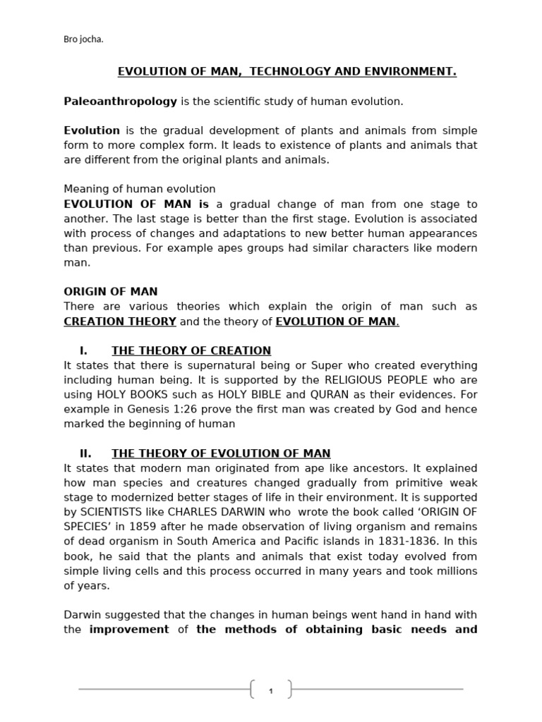 Evolution of Man | PDF | Homo | Human Evolution