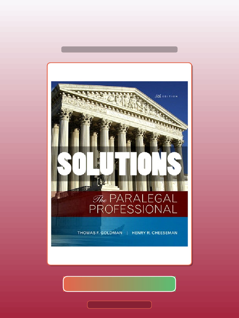 Test Bank for Paralegal Professional 5 Ed Goldman | PDF | Multiple ...