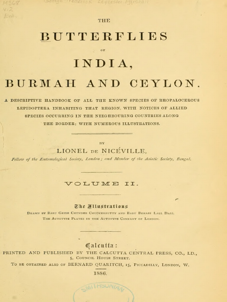 Butterflies of India, Burma, Ceylon Guide | PDF