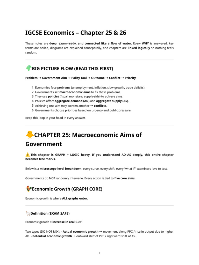 Igcse Economics – Macroeconomic Aims & Fiscal Policy (Connected Master ...