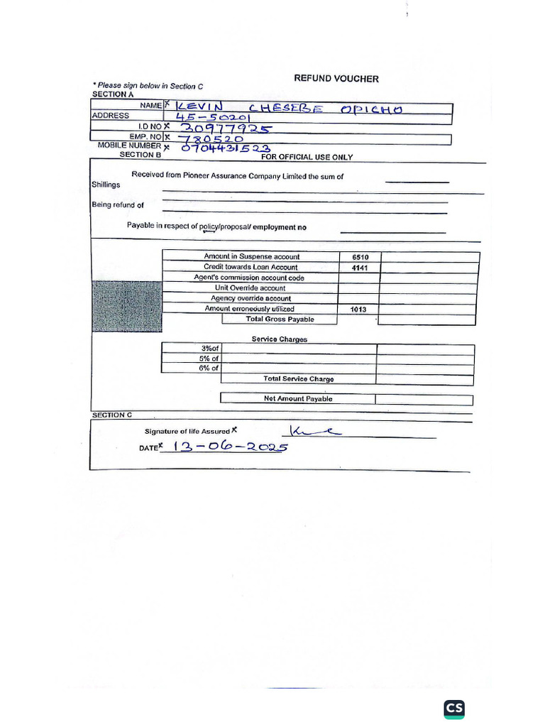 Refund Form | PDF