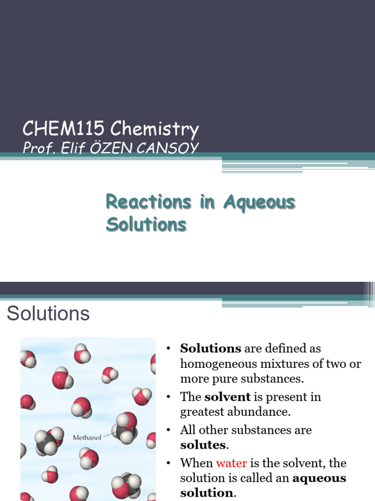 Aqueous Solutions and Reactions Guide | PDF | Acid | Aqueous Solution
