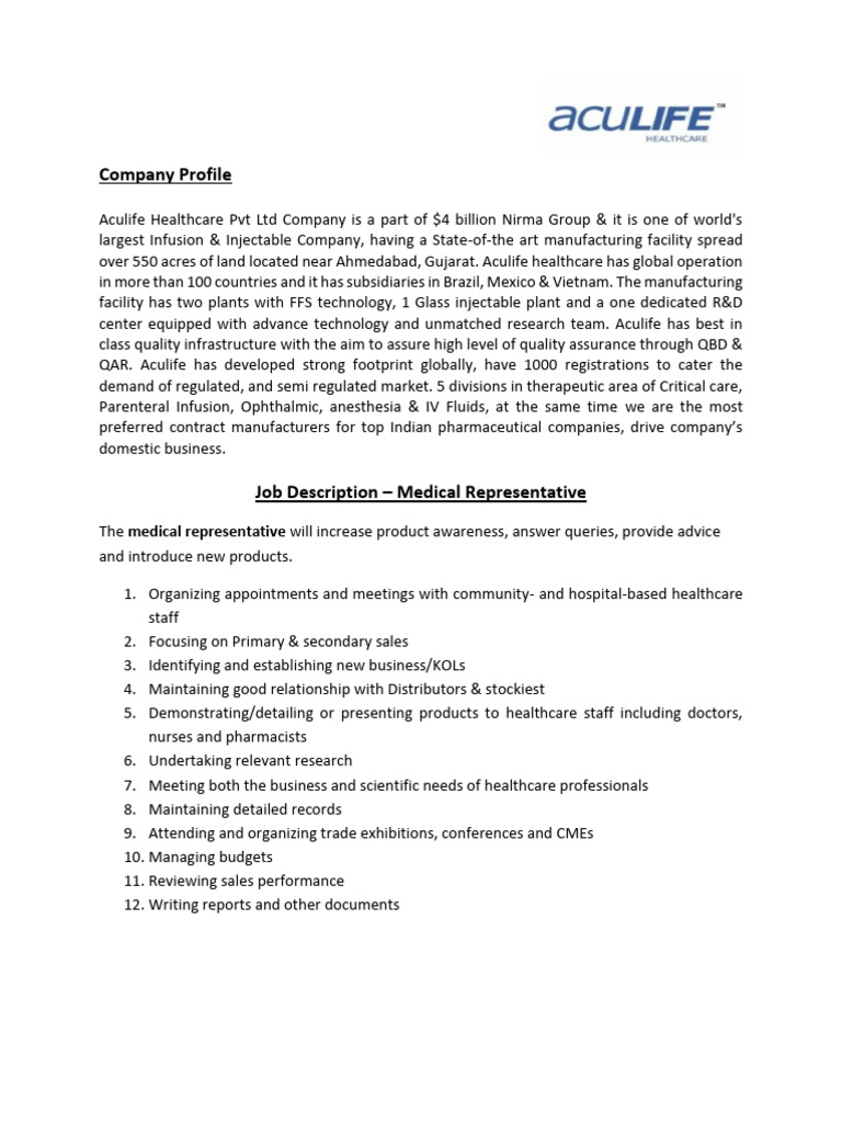 JD_MR_Non Metro | PDF | Medicine | Health Care