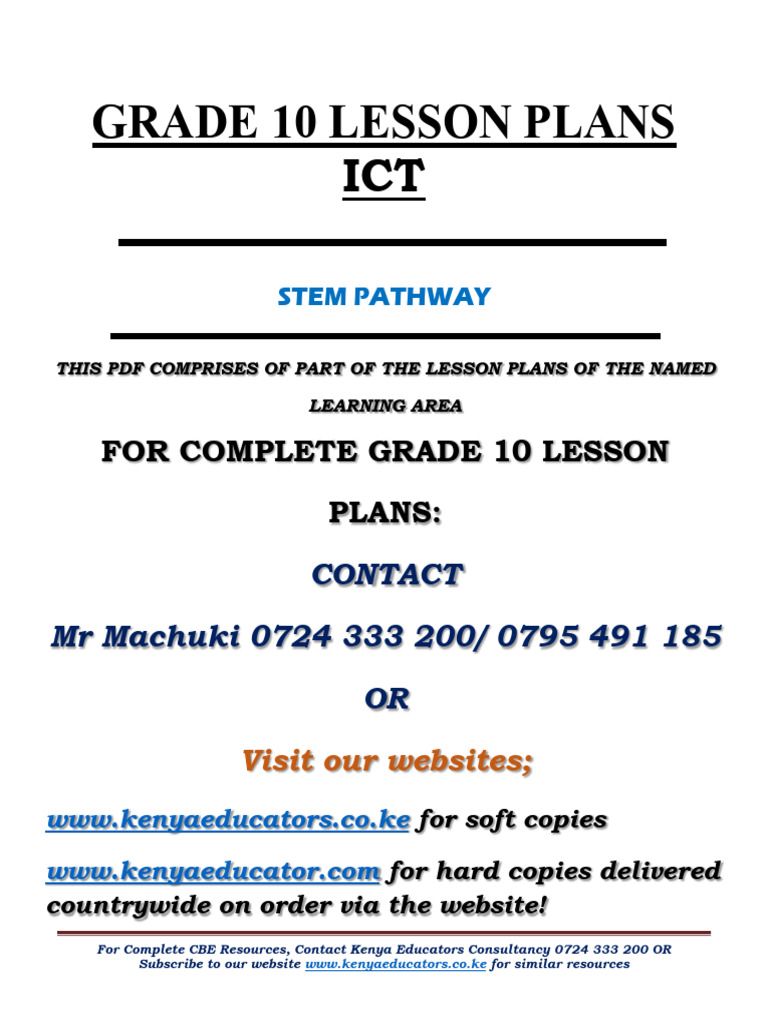 Grade 10 Ict Lesson Plans | PDF | Educational Technology | Information ...