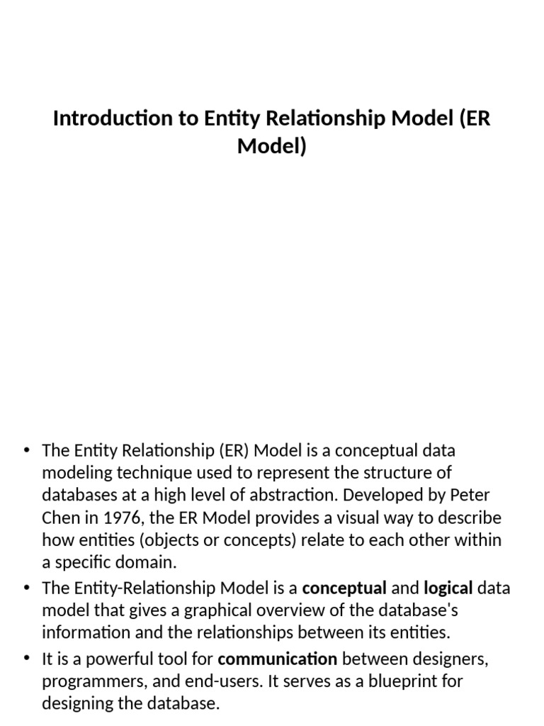 Overview of Entity Relationship Model | PDF | Conceptual Model | Computing
