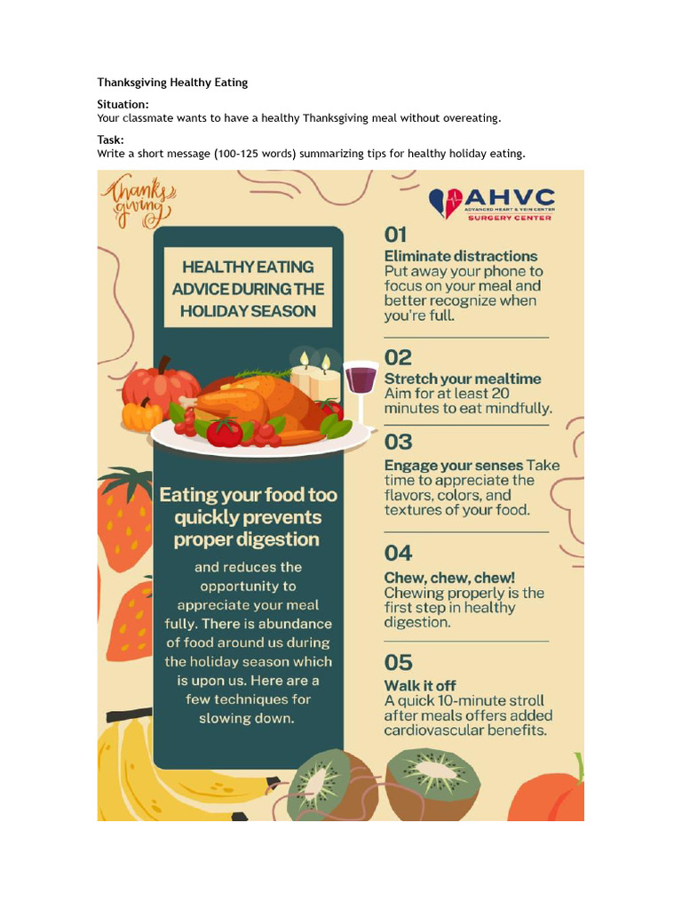 Healthy Thanksgiving Eating Tips | PDF