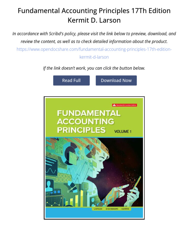 Fundamental Accounting Principles 17th Edition Kermit D. Larson | PDF
