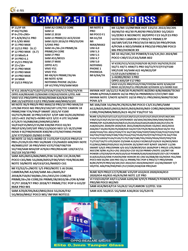 G-tel Update Lite 25-12-2025 | PDF | Mobile Phones | Information Appliances