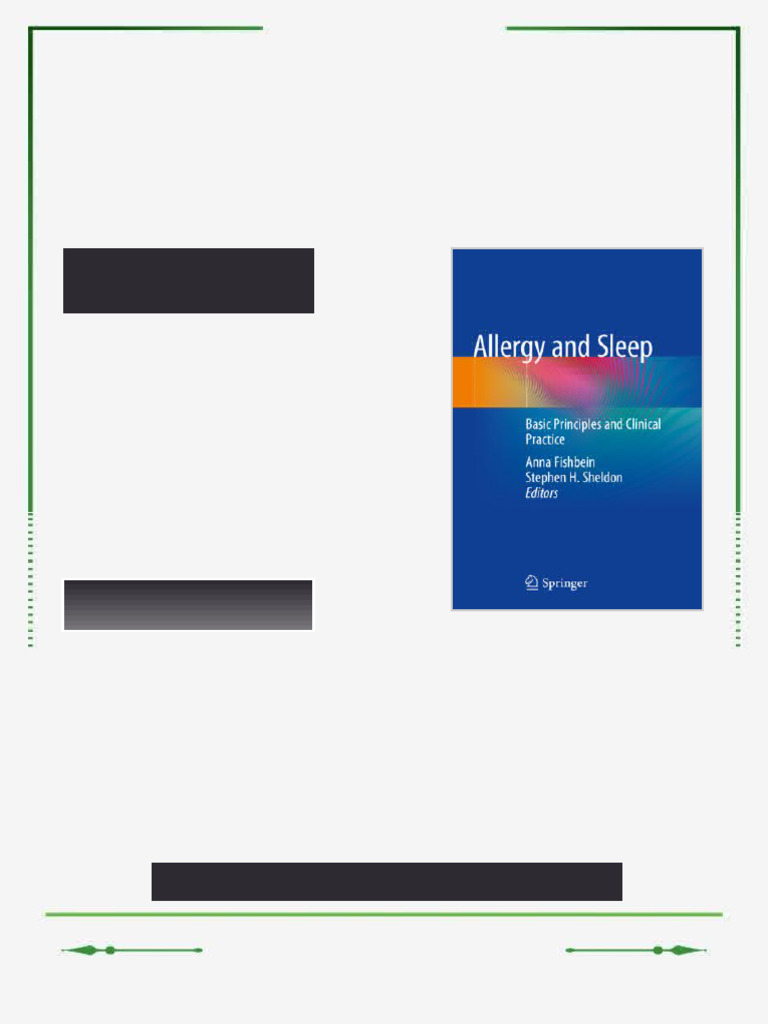 Allergy and Sleep Basic Principles and Clinical Practice Anna Fishbein ...