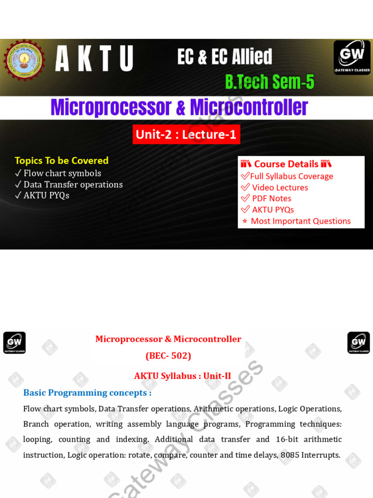 073) MM U-2 Combined Notes | PDF | Assembly Language | Computer Science