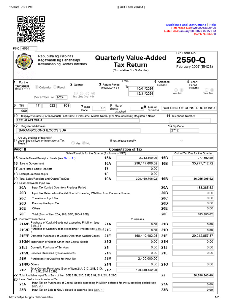 Quarterly VAT Return Form 2550-Q Guide | PDF | Value Added Tax | Taxes