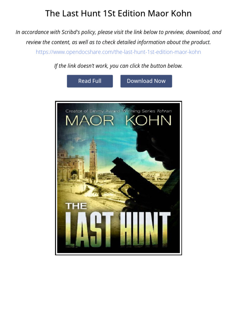 The Last Hunt 1st Edition Maor Kohn | PDF