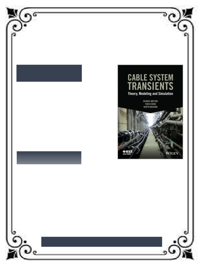 Cable System Transients Theory Modeling and Simulation 1st Edition ...