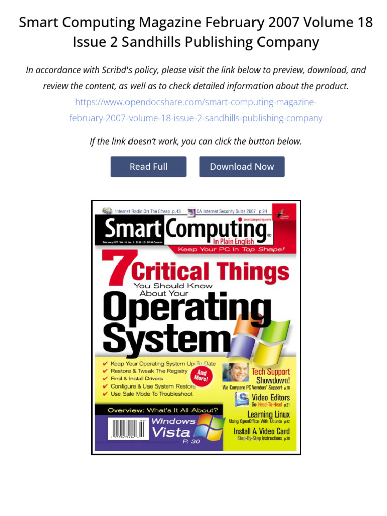 Smart Computing Magazine February 2007 Volume 18 Issue 2 Sandhills ...