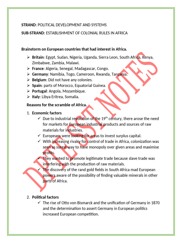 Colonial Rule in Africa: Causes & Resistance | PDF | Nationalism | Kenya