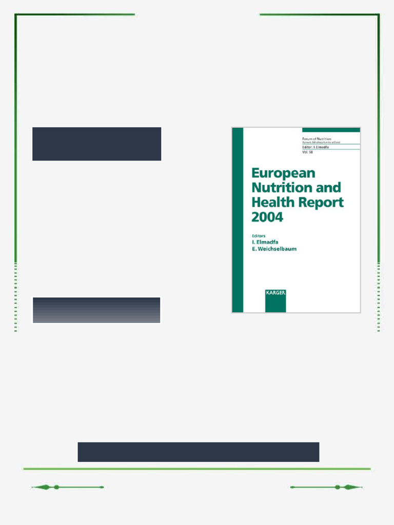 European Nutrition And Health Report 2004 1st Edition Ibrahim Elmadfa ...