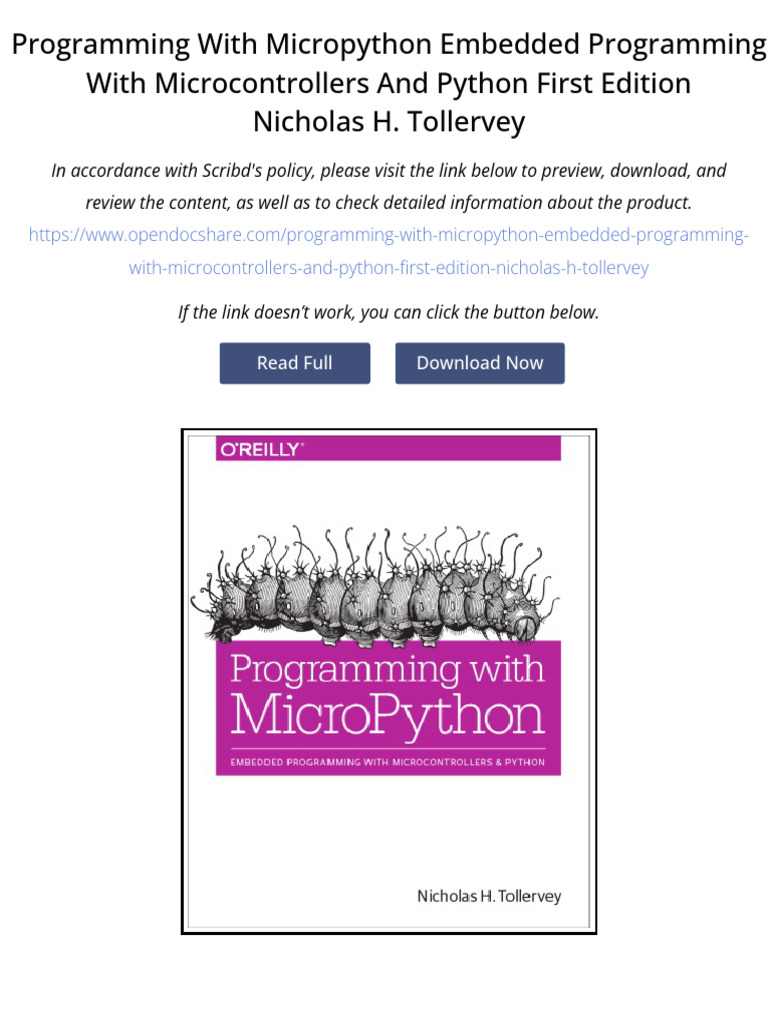 Programming with MicroPython embedded programming with Microcontrollers and Python First Edition ...