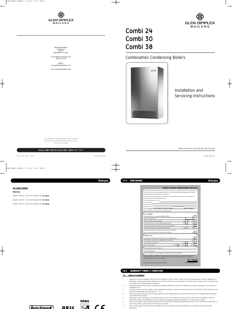 751253 DIMPLEX Combi Installation Manual | PDF | Water Heating