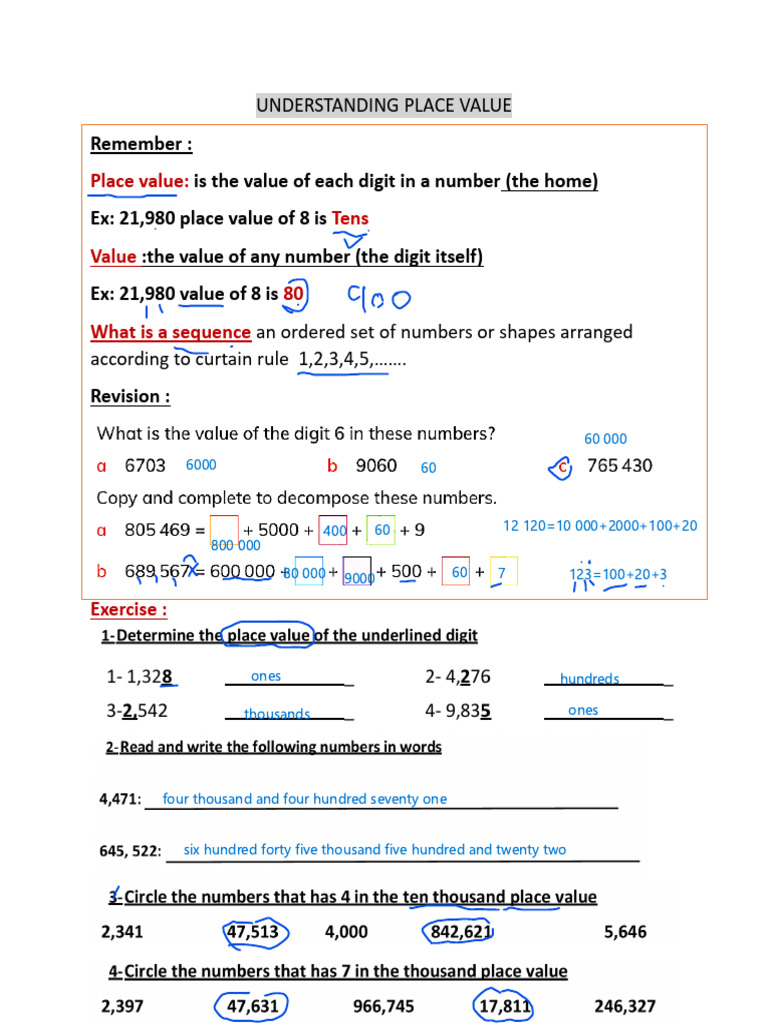 Understanding Place Value Basics | PDF | Numbers | Chess Theory