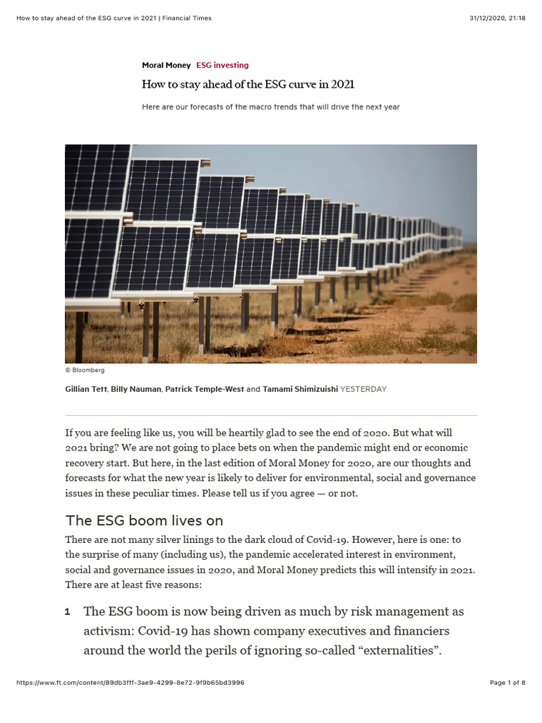 How to stay ahead of the ESG curve | PDF | Black Rock