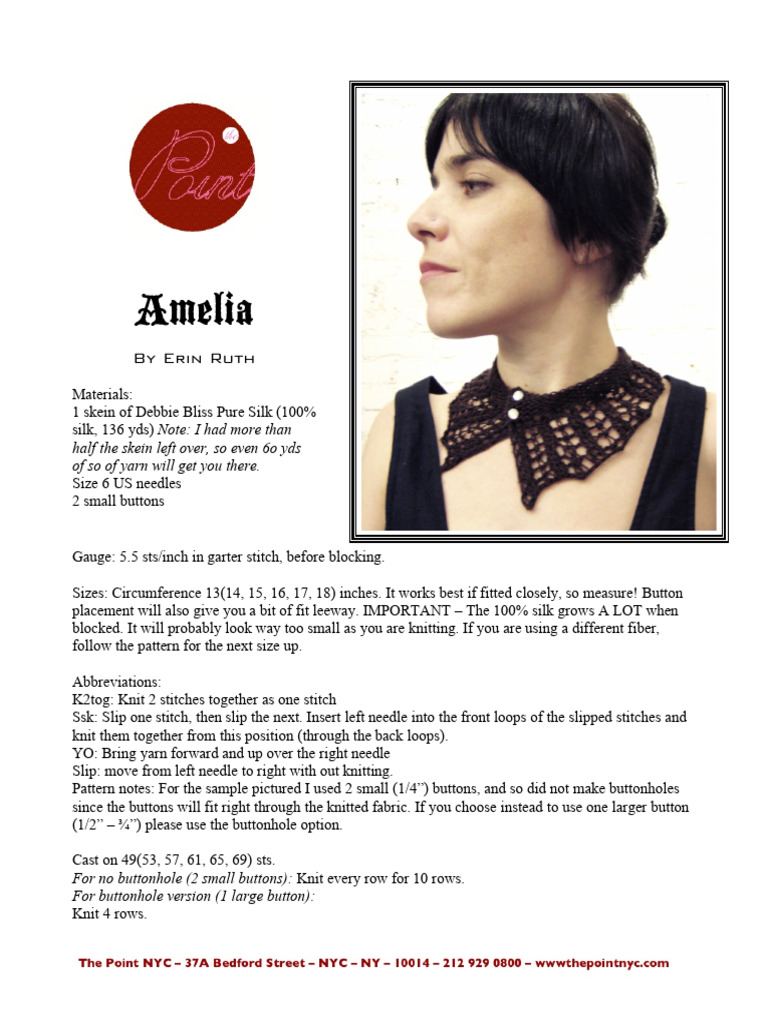 Amelia | PDF | Knitting | Crafts
