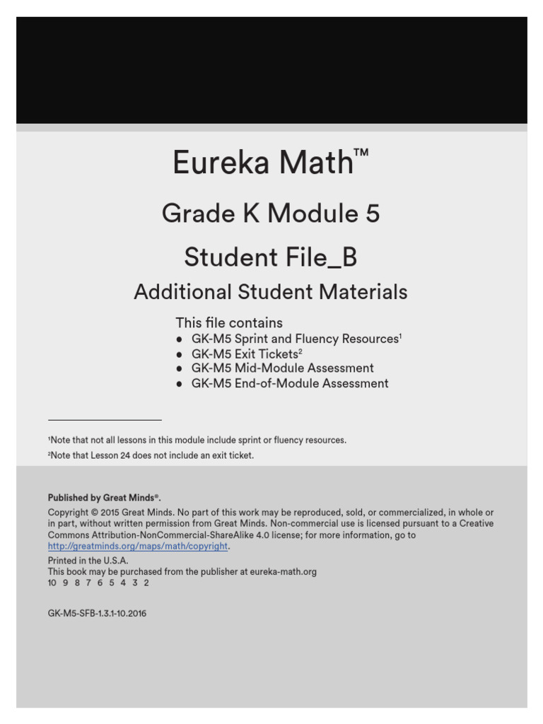 Eureka Math K Module 5 Resources | PDF