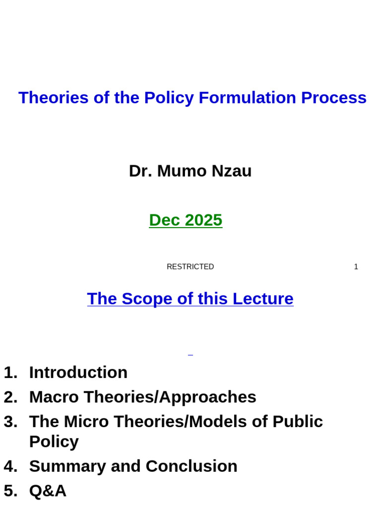 Policy Formulation Theories Explained | PDF | Policy | System