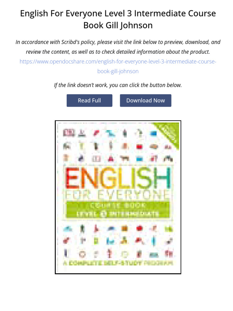 English for Everyone Level 3 Intermediate Course Book Gill Johnson | PDF