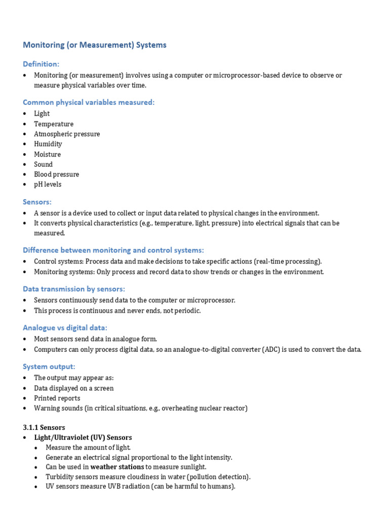 Monitoring_or_Measurement_Systems y12 | PDF | Sensor | Carbon Dioxide