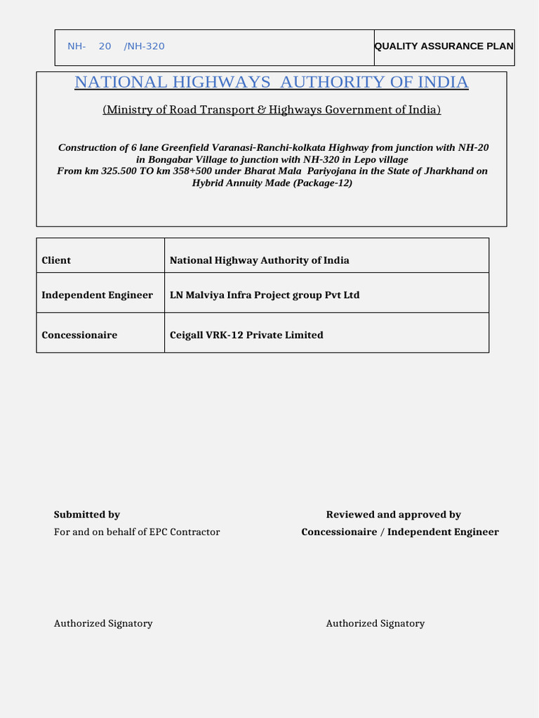 Qap Part-1 Cpa Vrk-12 | PDF | Quality Assurance | Concrete