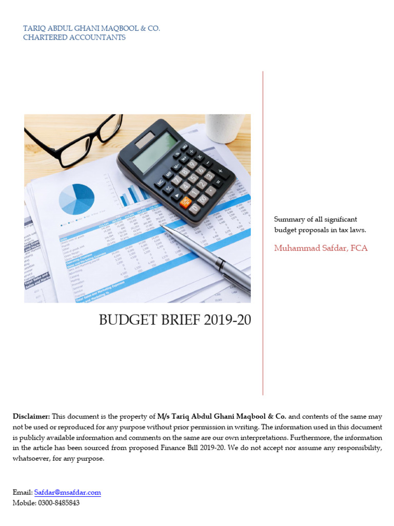 Budget Brief 2019-20 | PDF | Taxes | Customs