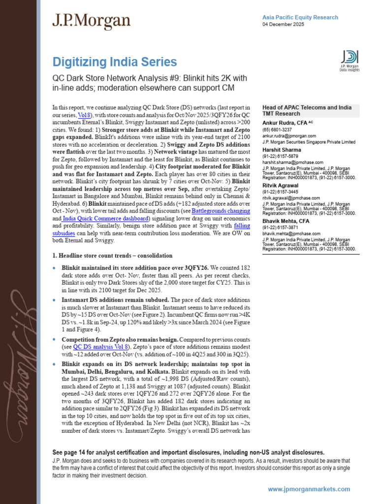 20251209 JP Morgan Digitizing India Series- QC Dark Store Network ...