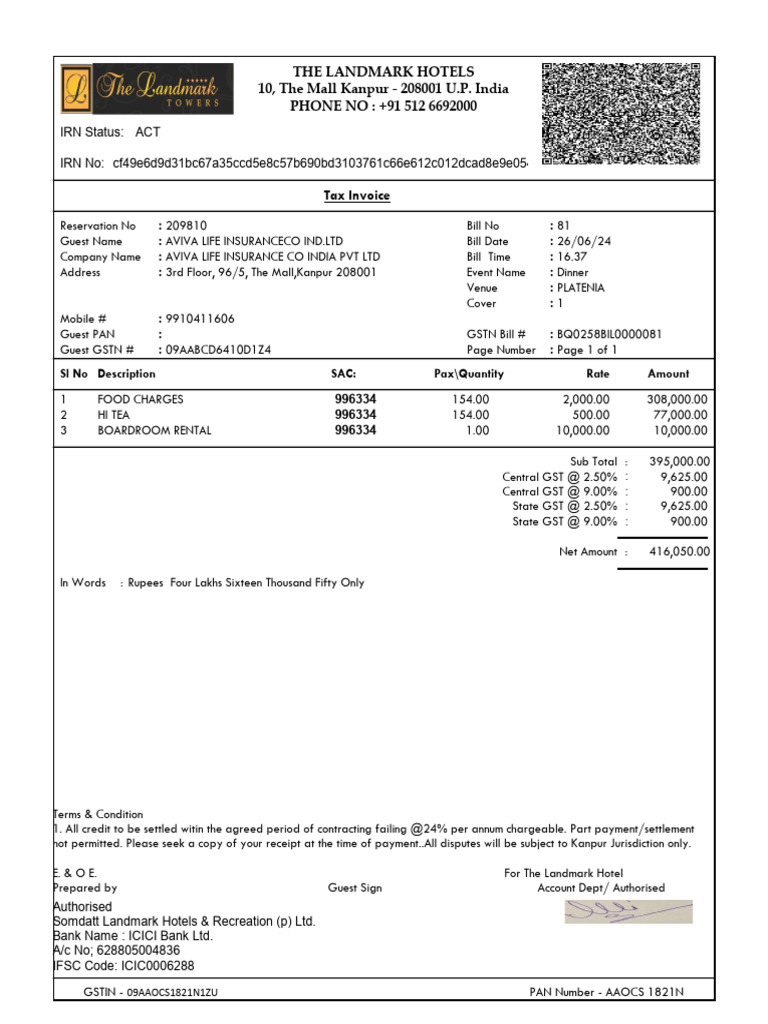 Aviva Life Bqt Bill | PDF | Government Finances | Taxes