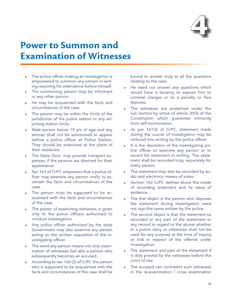 Witness Summoning and Examination Procedures | PDF | Witness | Prosecutor