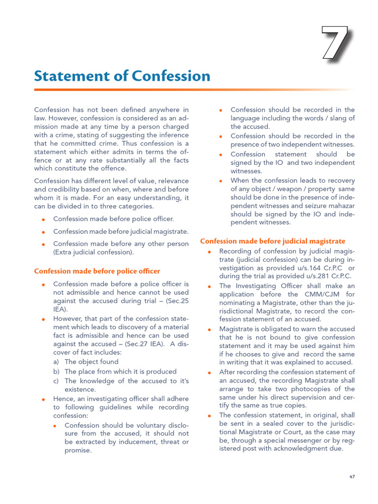 Statement and Confession | PDF | Confession (Law) | Witness