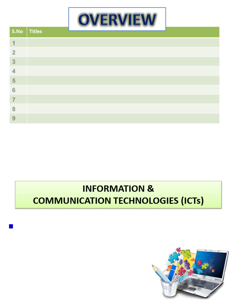 Overview of Information & Communication Technologies | PDF | Computing ...