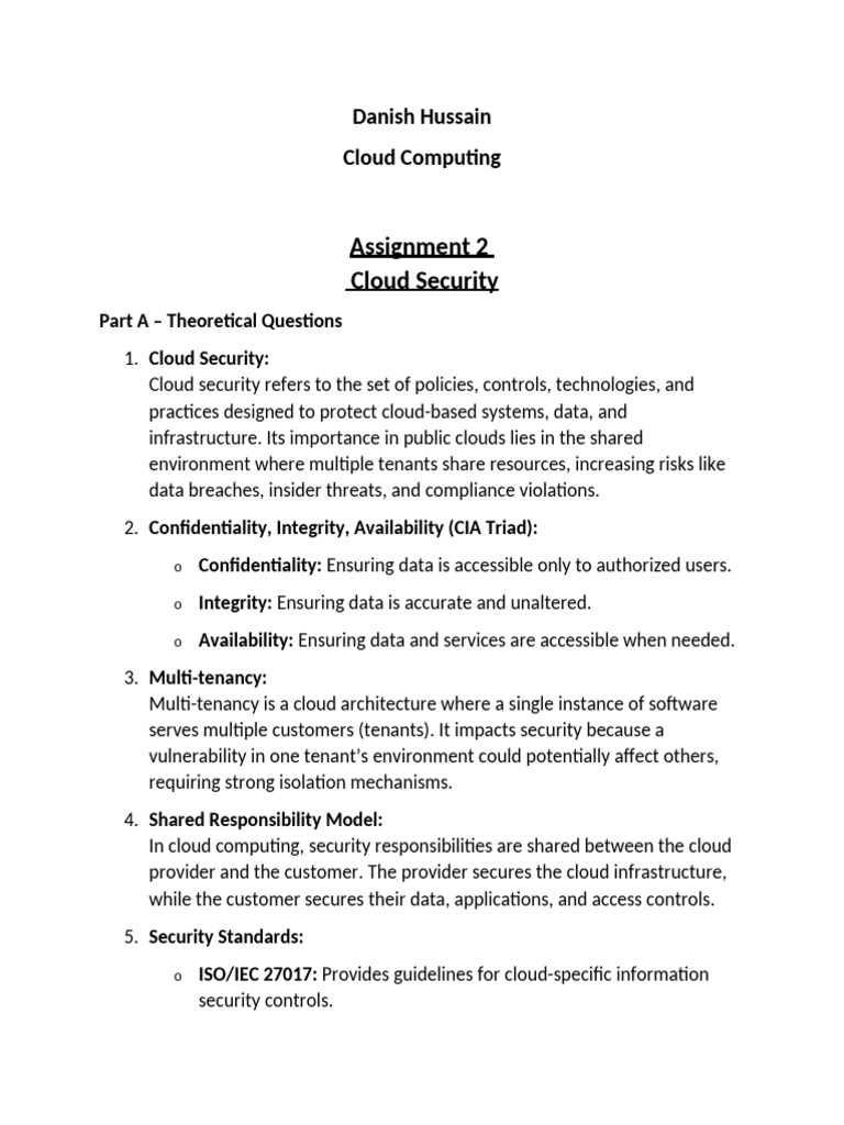 Assignment 2 | PDF | Information Security | Cloud Computing