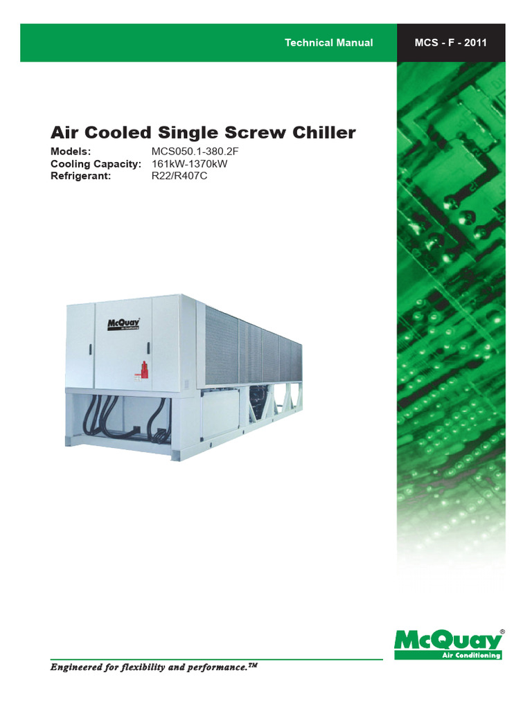 Air Cooled Single Screw Chiller | PDF | Engineering Thermodynamics ...