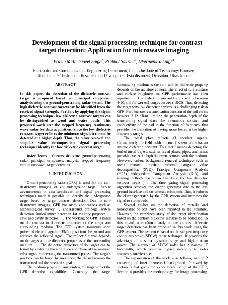 Igrass Final | PDF | Radar | Principal Component Analysis