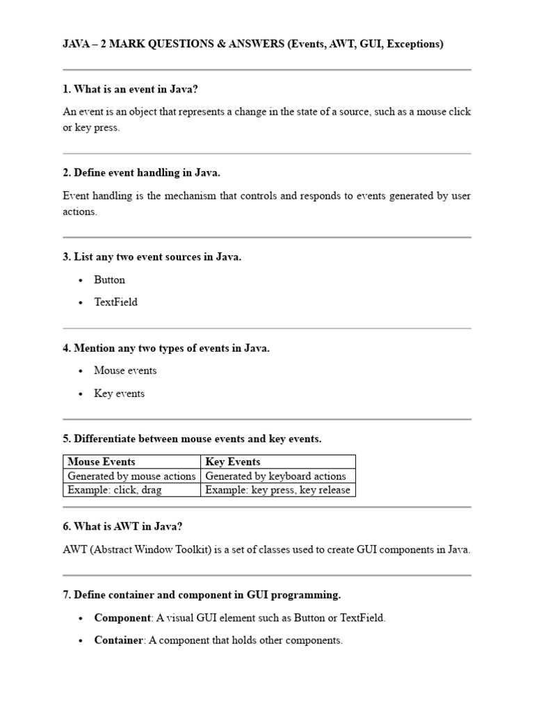 OOP Using Java- Unit-3 SEP QB Solved | PDF | Menu (Computing ...