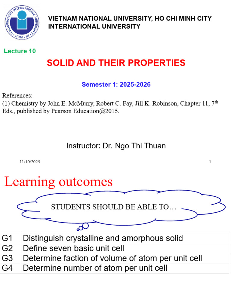 Lec 10_Solids and Their Properties Sent (1) | PDF | Electrical Resistivity And Conductivity ...
