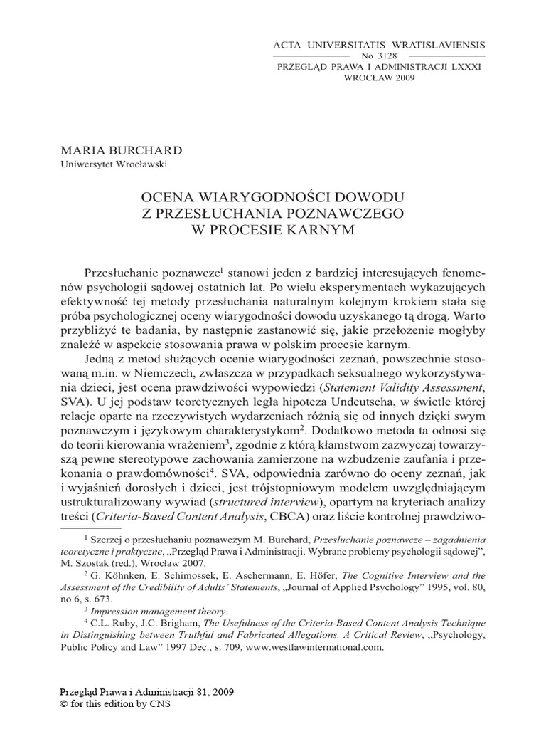 Buchard Wywiad Poznawczy | PDF