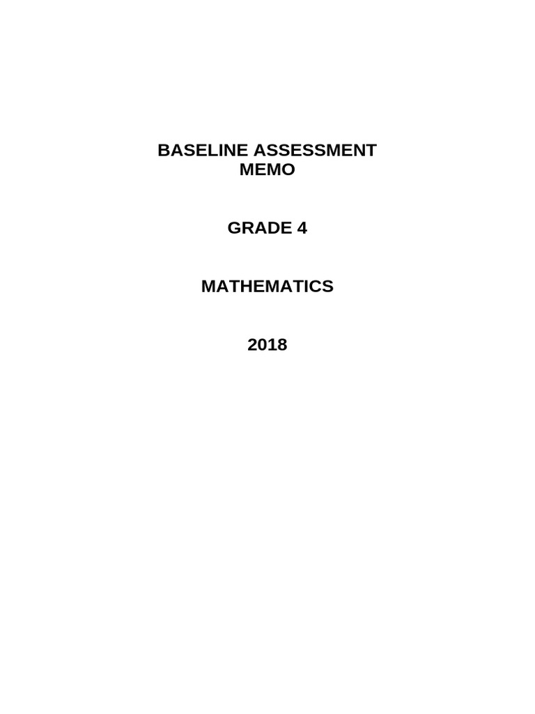 Grade 4 Mathematics Baseline Assessment | PDF | Euclidean Geometry ...