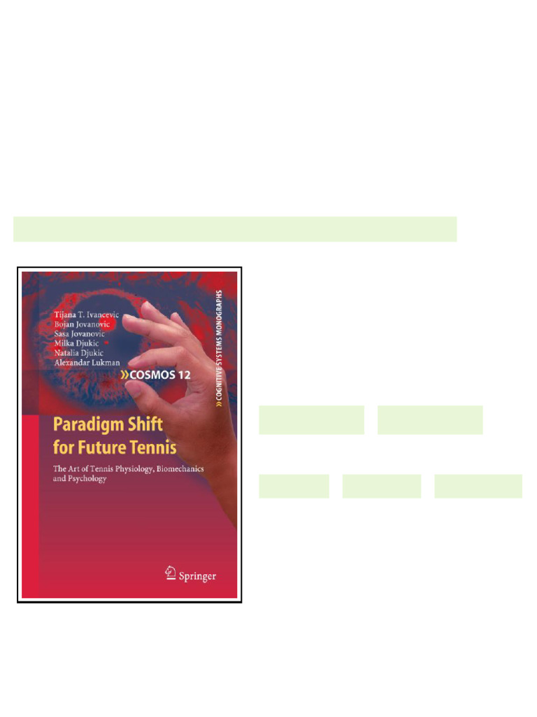 Paradigm Shift for Future Tennis The Art of Tennis Physiology Sasa ...